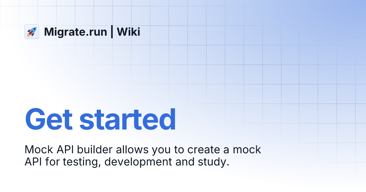 Get started | Migrate.run | Wiki